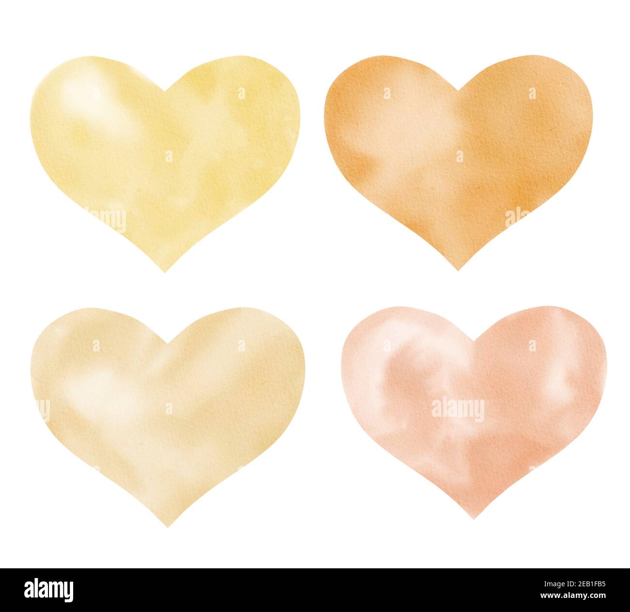 Hearts watercolor clipart. Hand painted illustration isolated on white ...