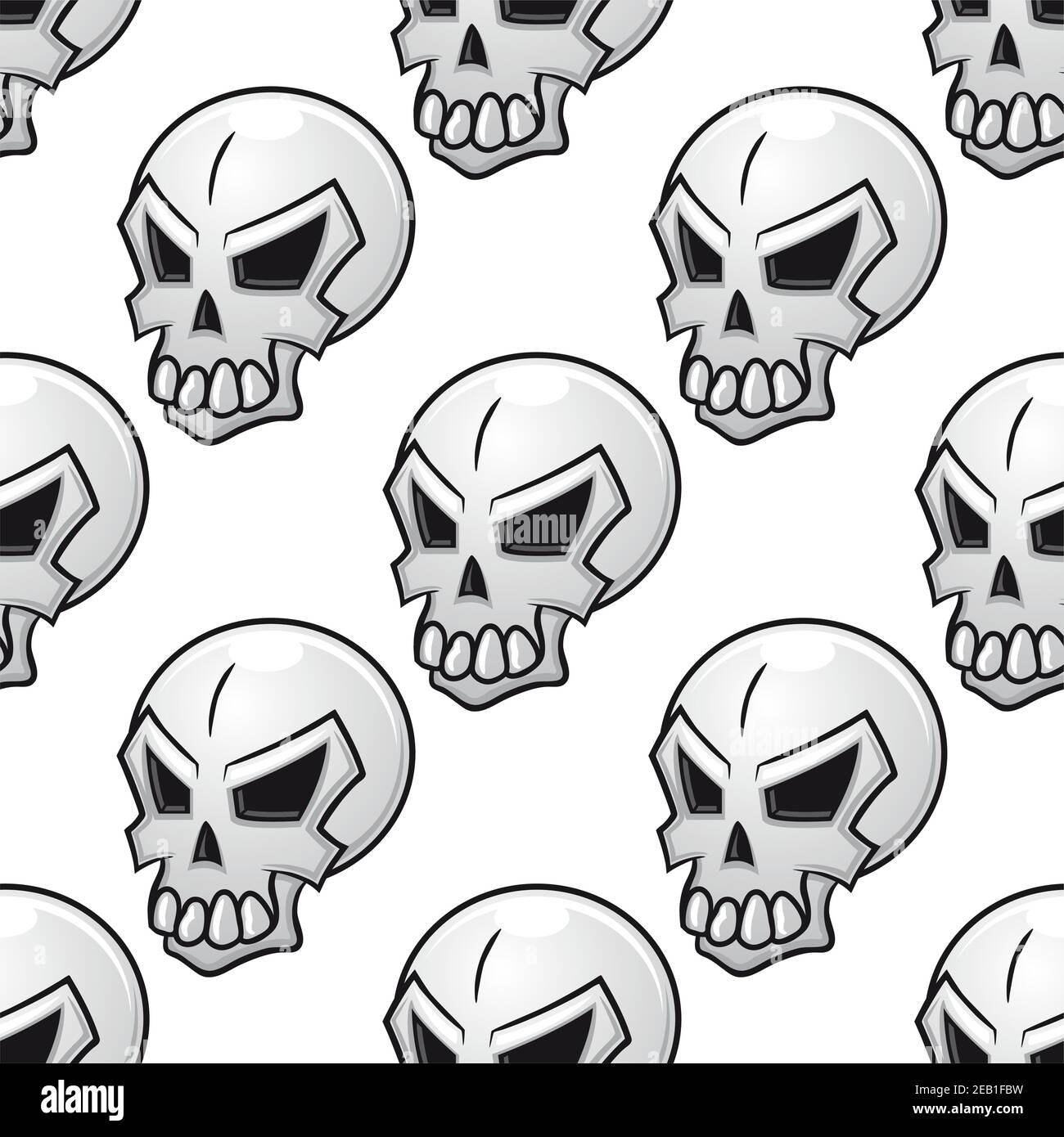 Seamless pattern with scary evil skull for halloween or danger concept ...