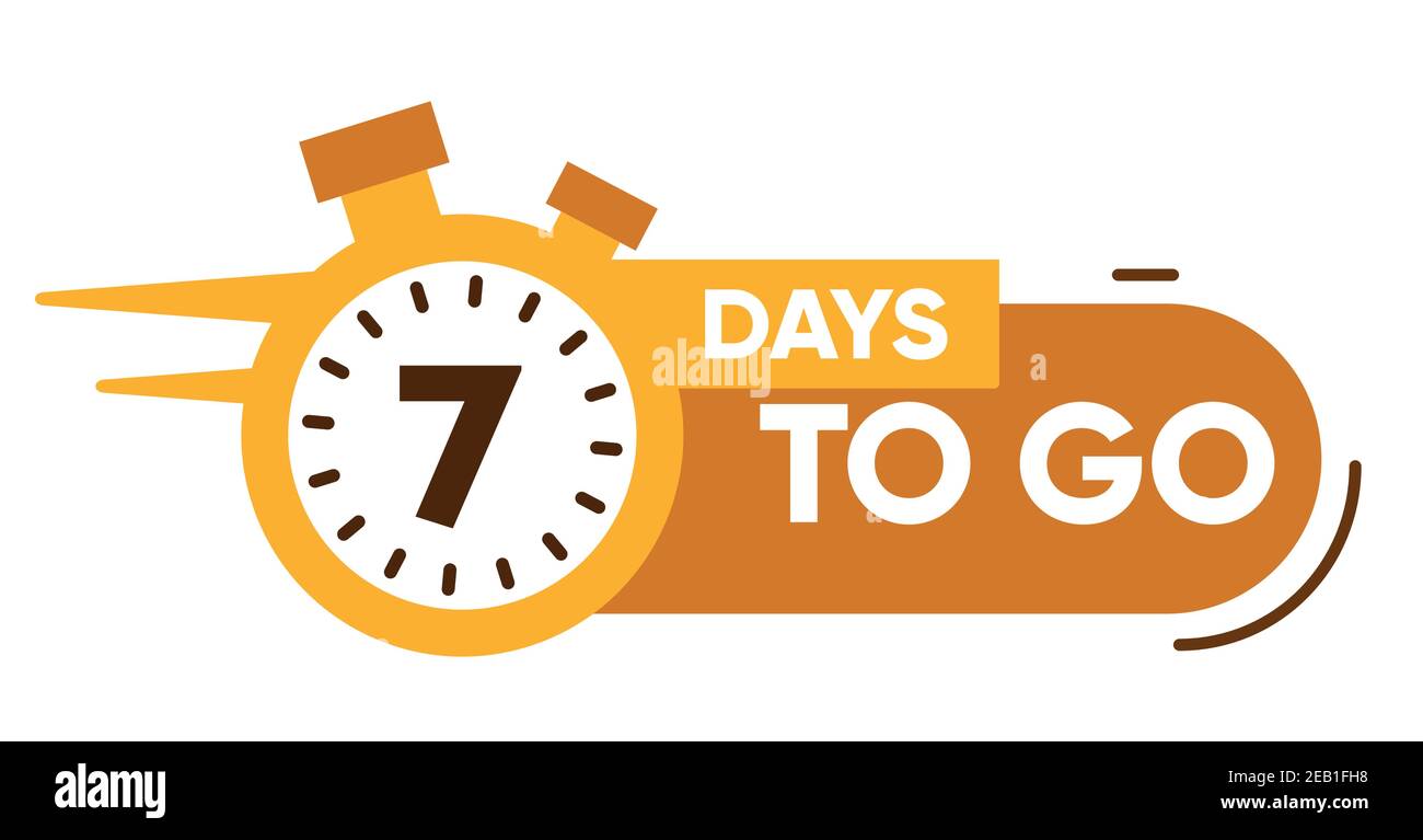 Seven Days Left Icon. 67Days To Go Stock Vector Image & Art - Alamy