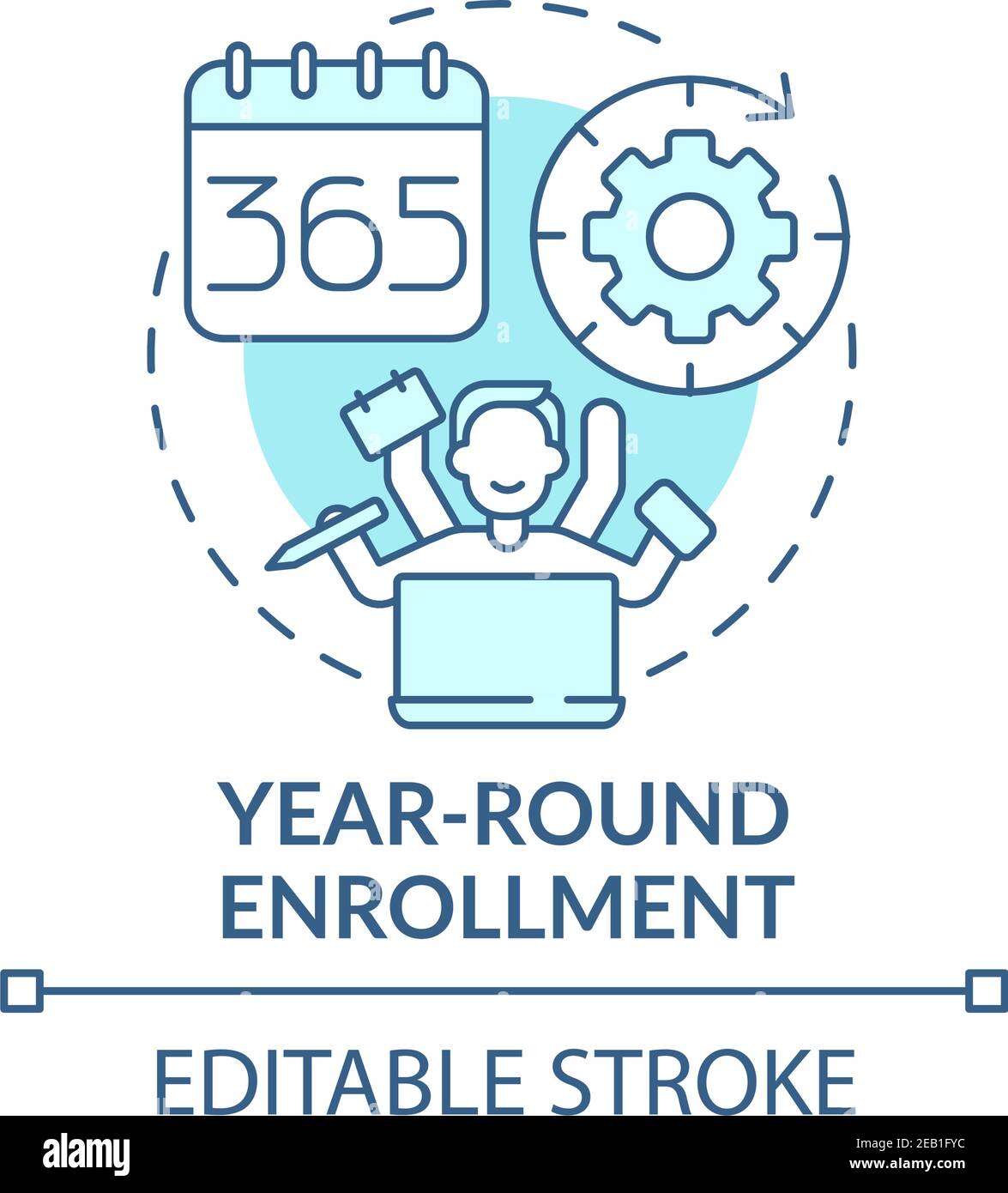 Year-round enrollment concept icon Stock Vector Image & Art - Alamy