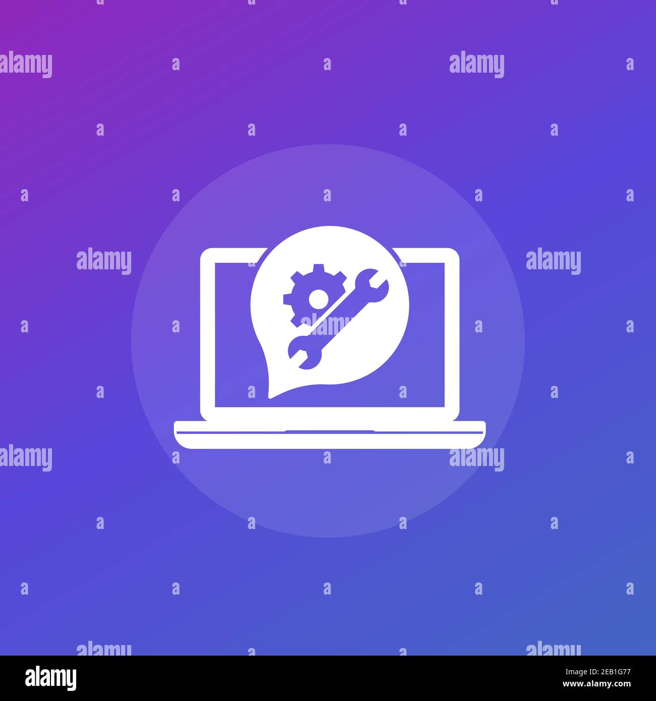 Support service icon with laptop computer, vector Stock Vector Image ...