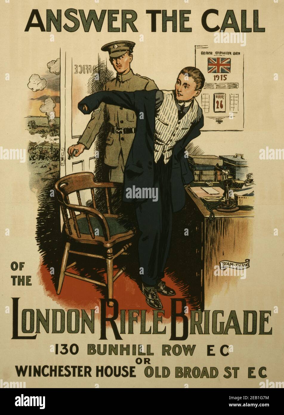 Answer the call of the London Rifle Brigade 1915 Stock Photo - Alamy