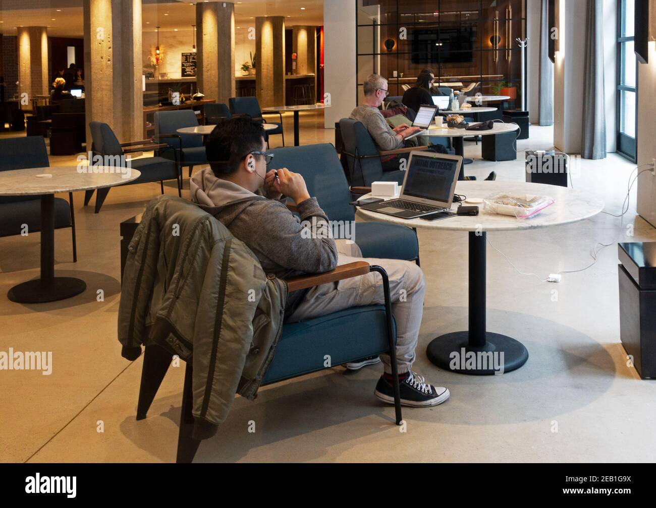 people working in remote office in Industry City Sunset Park Brooklyn ...