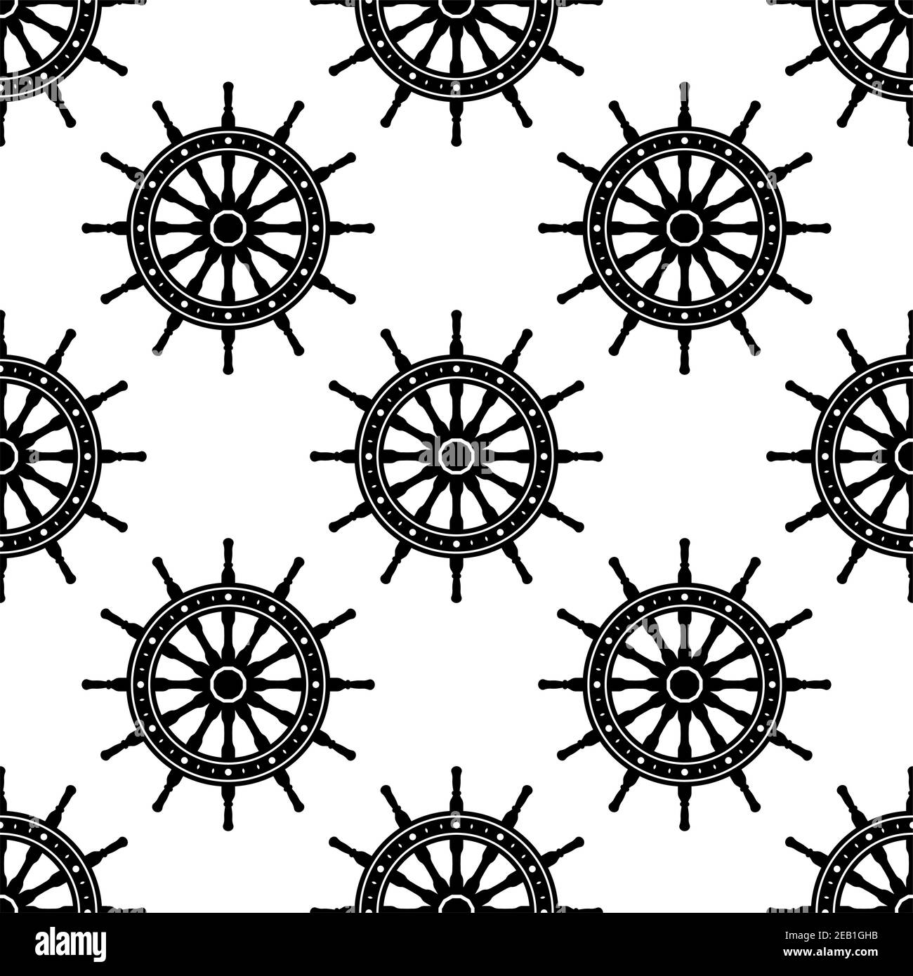 Seamless pattern with helms for adventure, navigation or naval design ...
