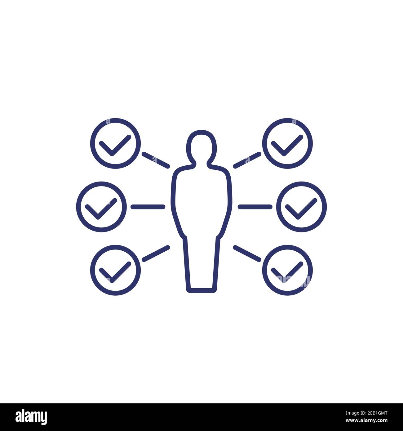 skills, capability line icon on white, vector Stock Vector Image & Art ...