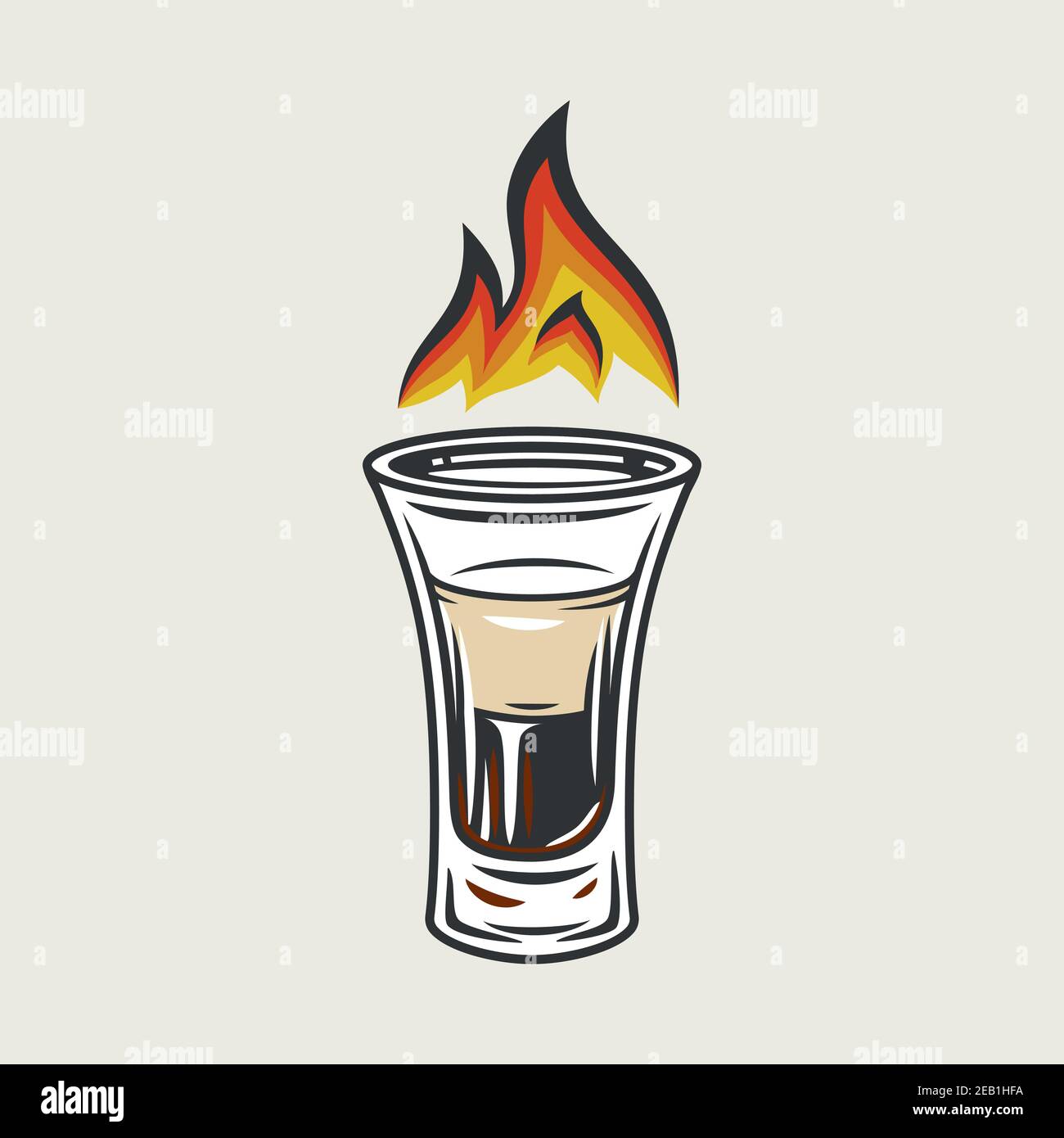 Shot glass fire Stock Vector Images - Alamy