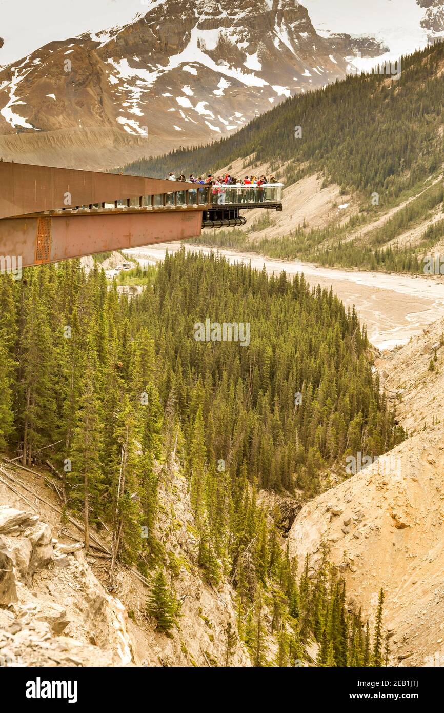 COLUMBIA ICEFIELD, ALBERTA, CANADA - JUNE 2018: People on the Glacier ...