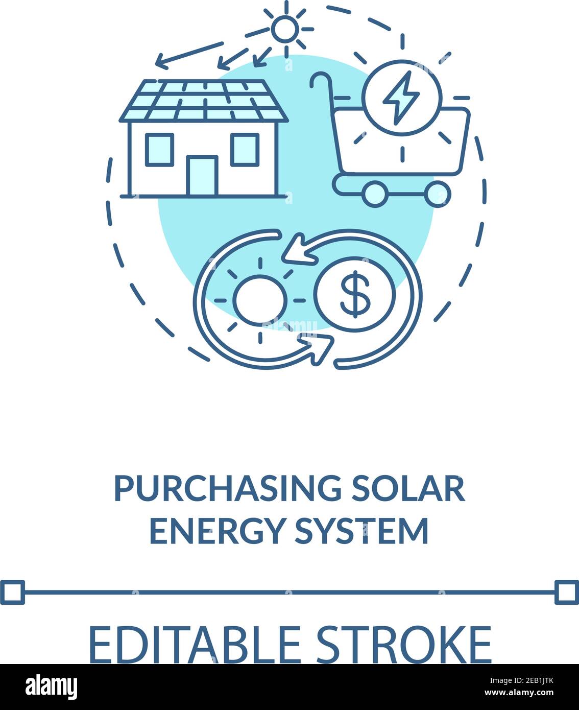 Purchasing solar energy system concept icon Stock Vector Image & Art ...