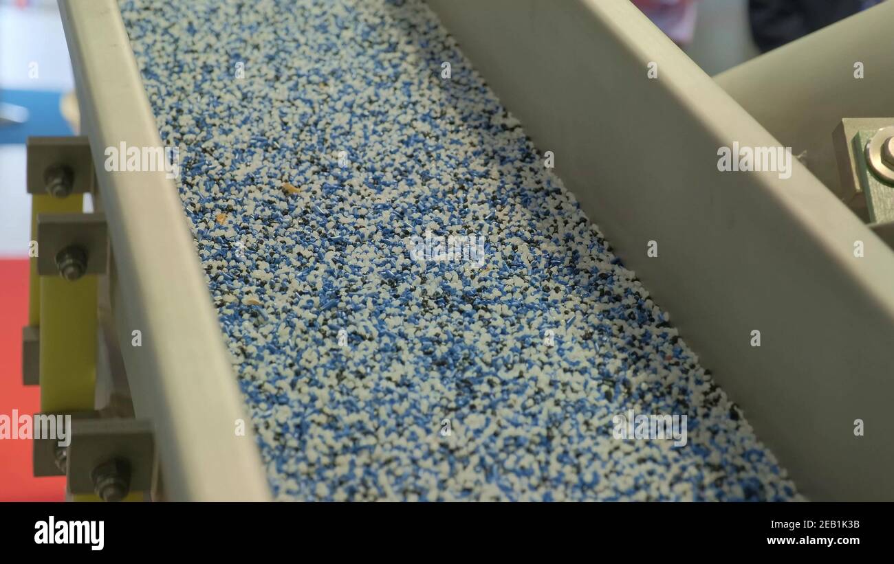 Close up shot of equipment for sorting and mixing bulk materials. New ...