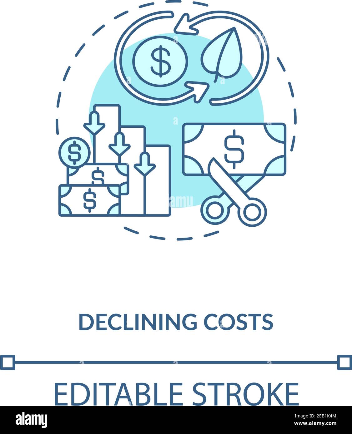 Renewable energy production costs concept icon Stock Vector Image & Art ...