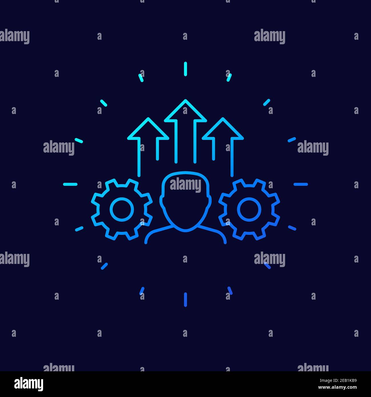 employee growth, staff development linear icon Stock Vector Image & Art ...