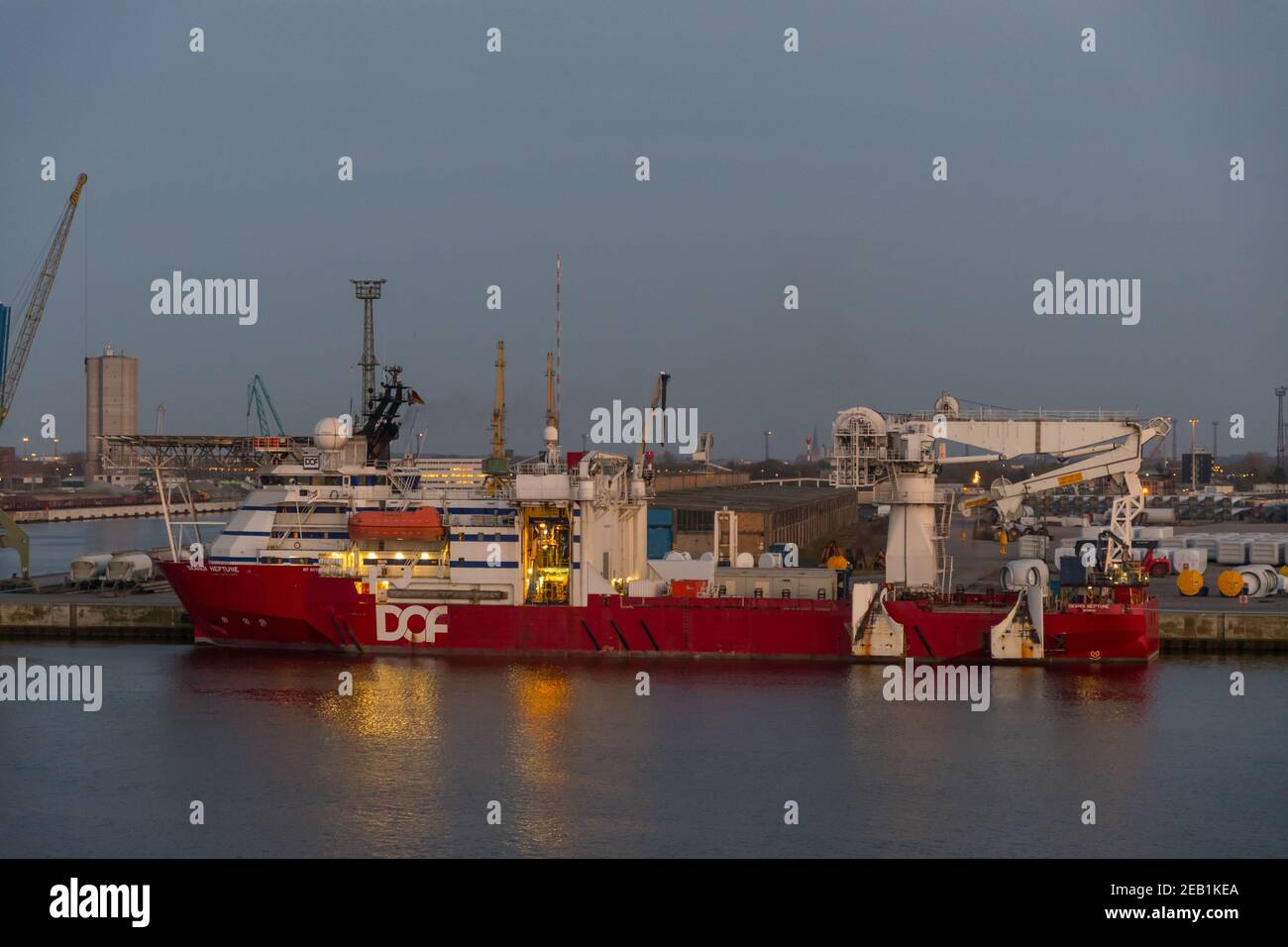 Rostock Germany - April 19. 2018: Skandi Neptune is a modern and ...