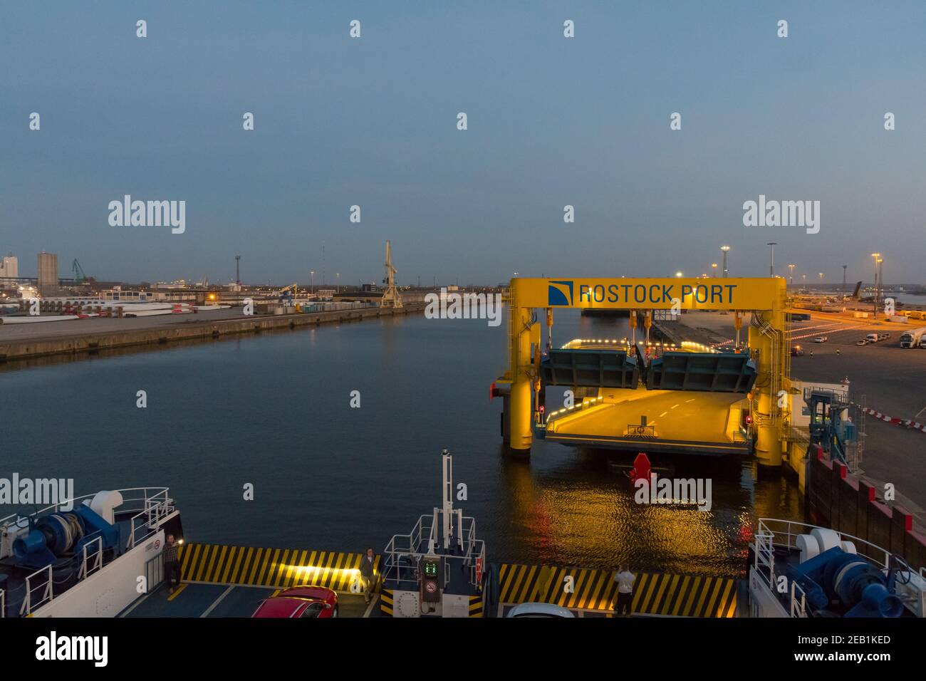 Rostock Germany - April 19. 2018: Scandlines ferry arrives to port of ...