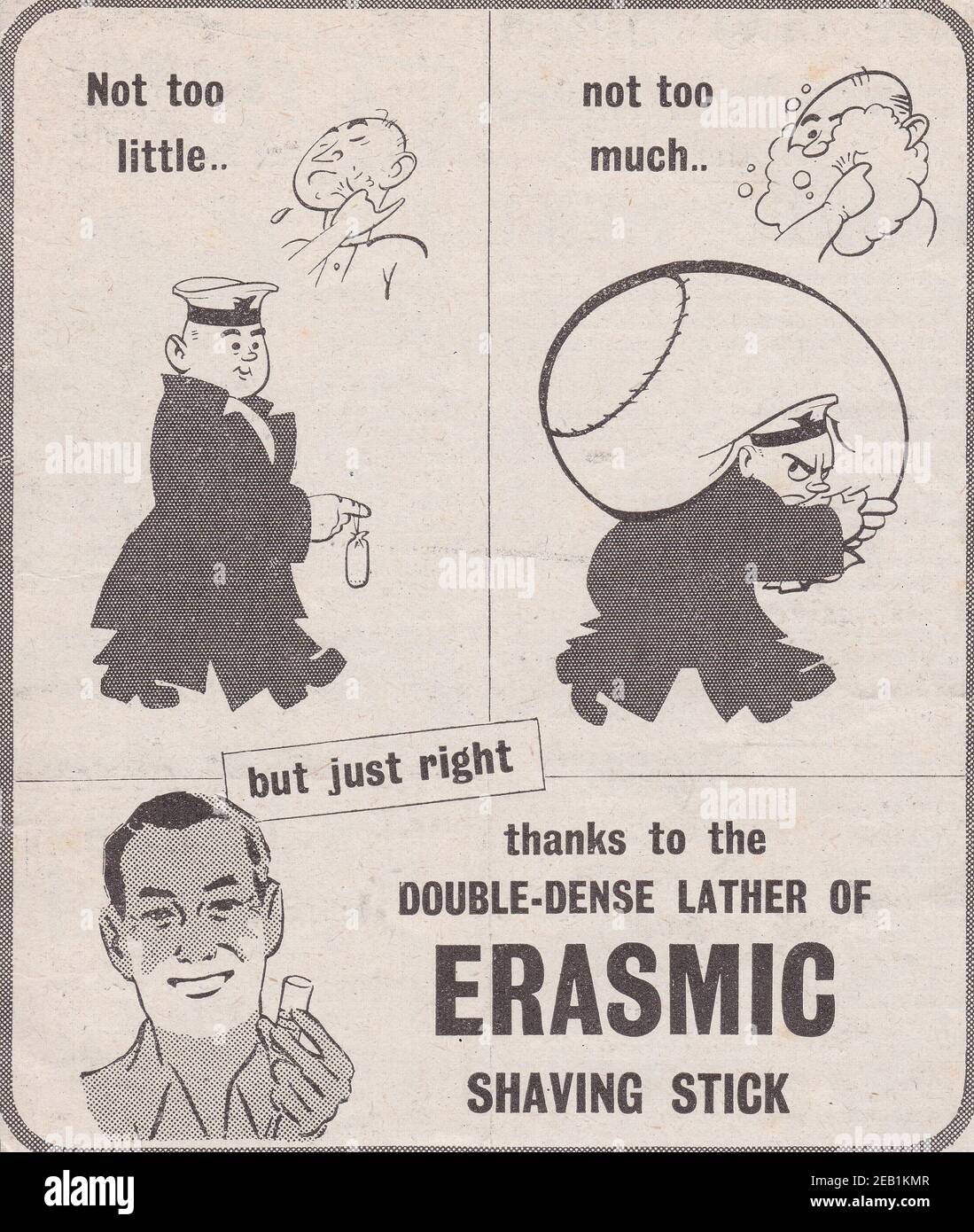 Vintage newspaper advert for Erasmic Shaving Stick 1940s Stock Photo ...