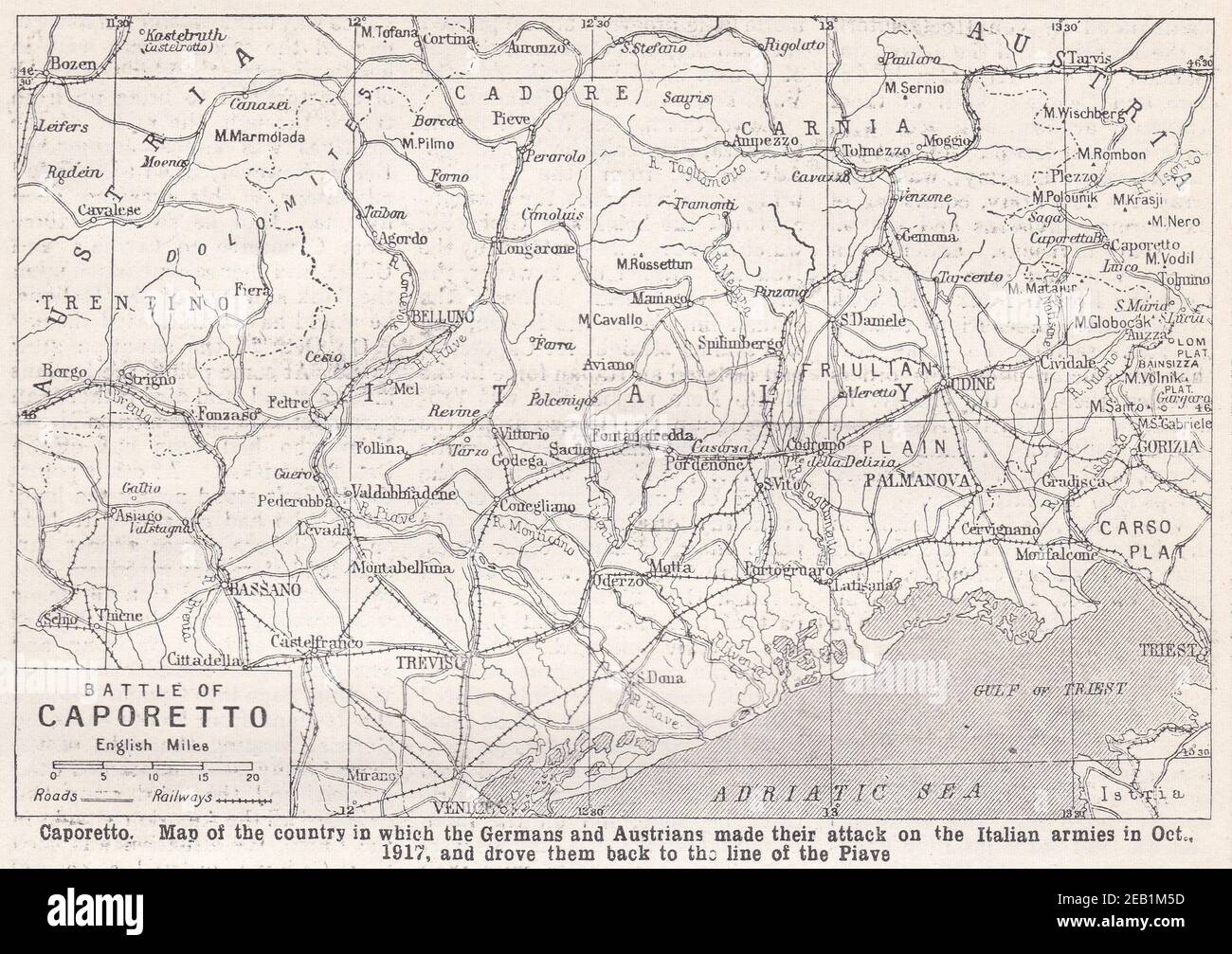 Battle of caporetto map hi-res stock photography and images - Alamy