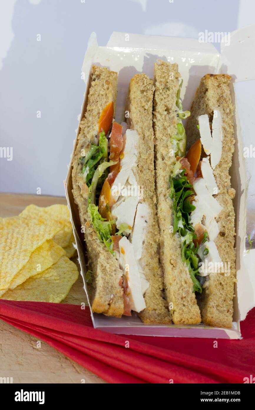 chicken salad sandwiches pack lunch Stock Photo - Alamy