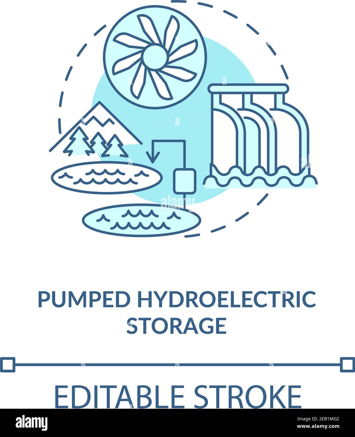 Pumped hydroelectric storage concept icon Stock Vector Image & Art - Alamy