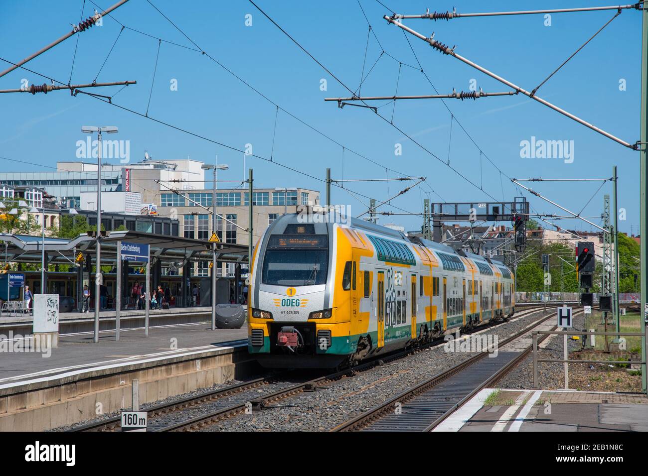 Berlin Germany - April 21. 2018: Odeg double decker regional tran at ...