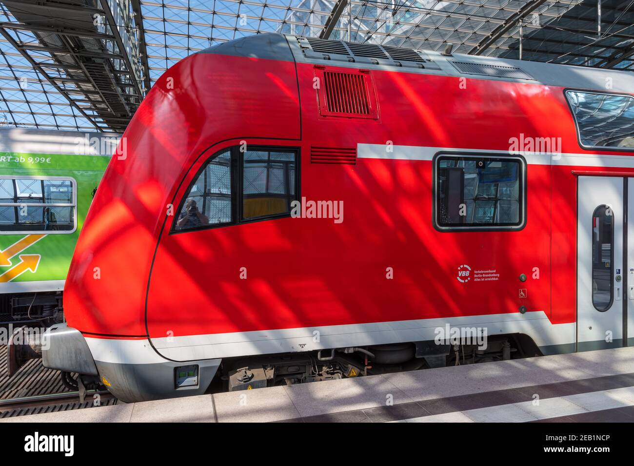 Berlin Germany - April 21. 2018: Double decker train at Berlin central ...