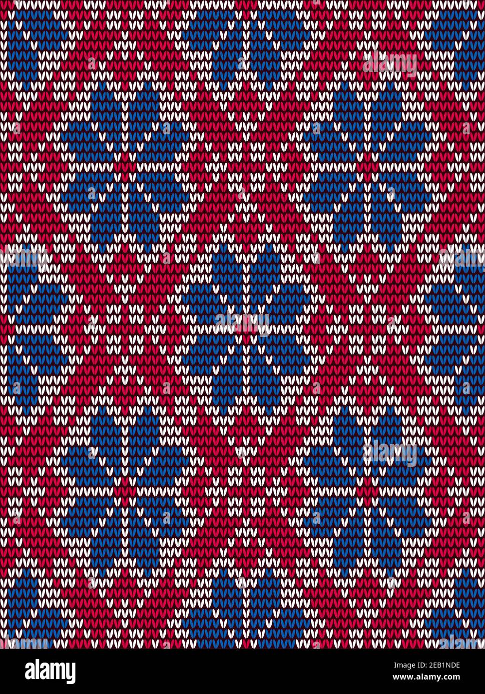 Red and blue embroidery seamless pattern in scandinavian style with ...