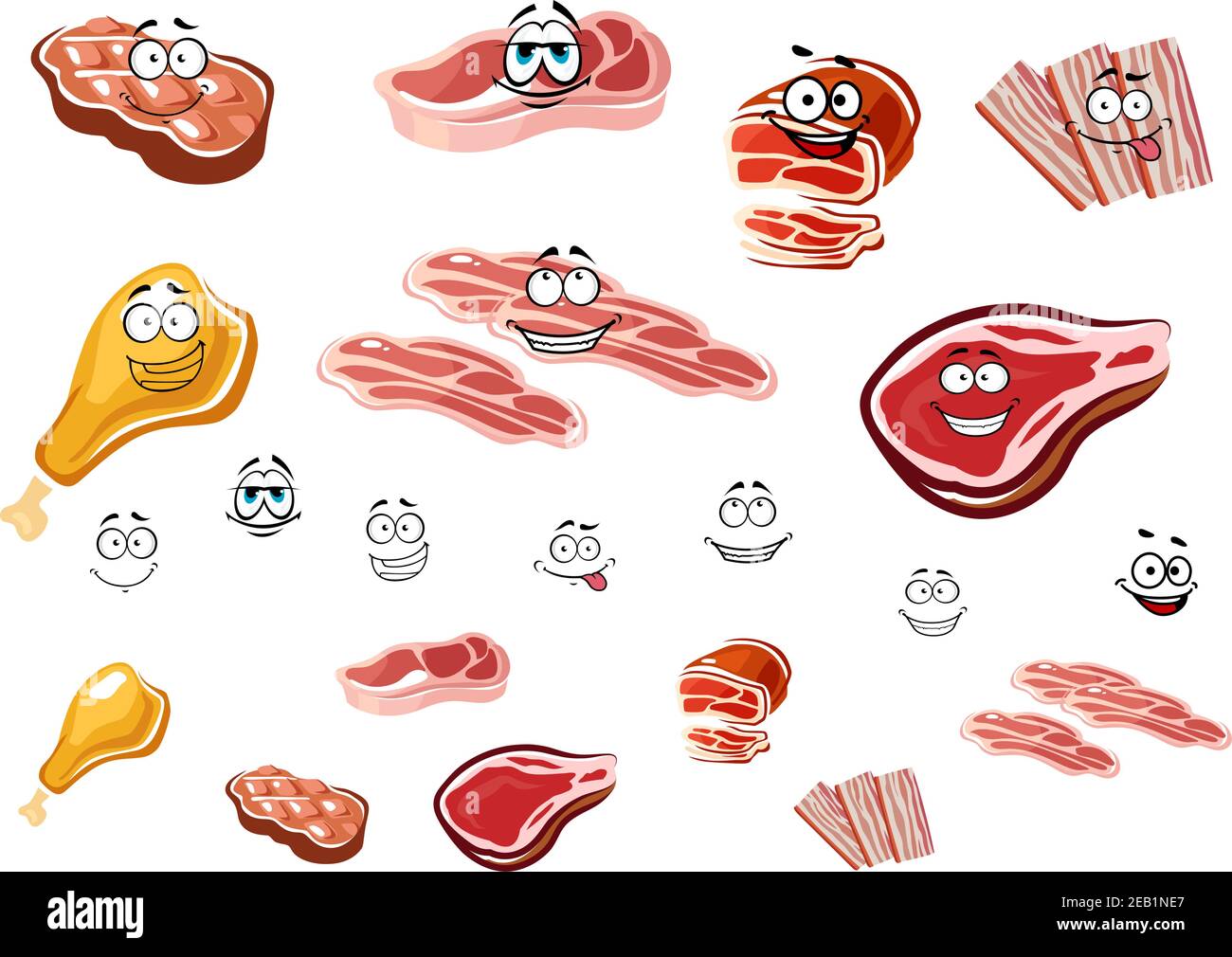 Various lunch meat meats Stock Vector Images - Alamy