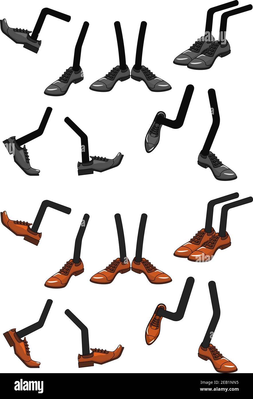 Cartoon character foots in shoes isolated on white background for ...