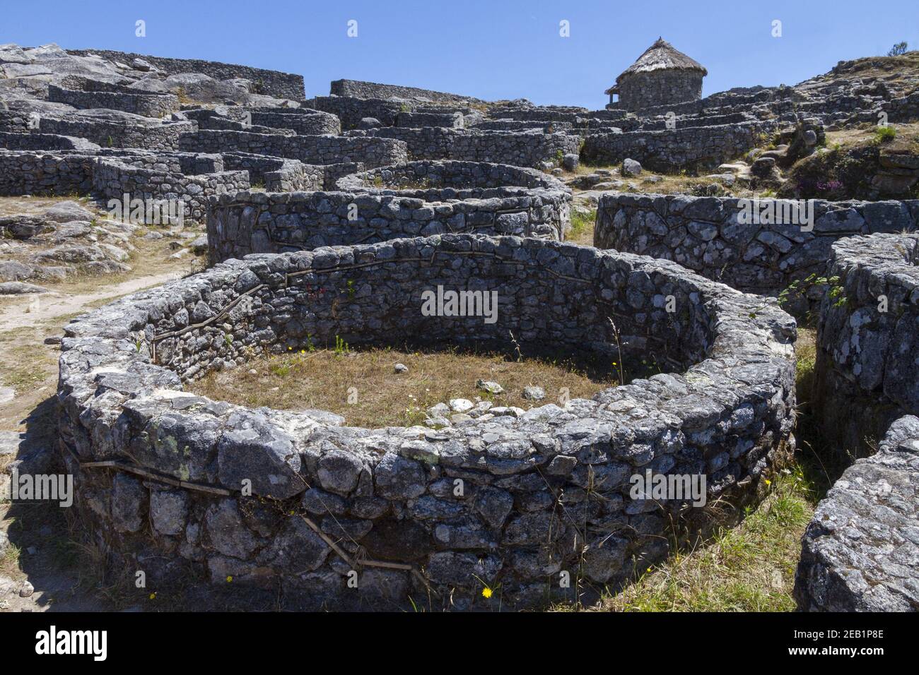 Ruins of the ancient Celtic village in Santa Tecla, Galicia, Spain ...