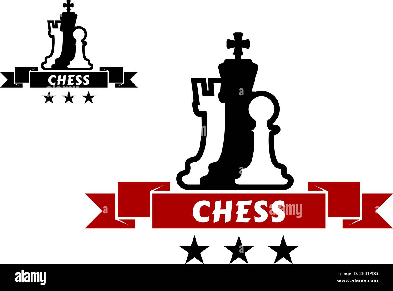 Chess emblem with different chessmen for sport tournament design Stock ...