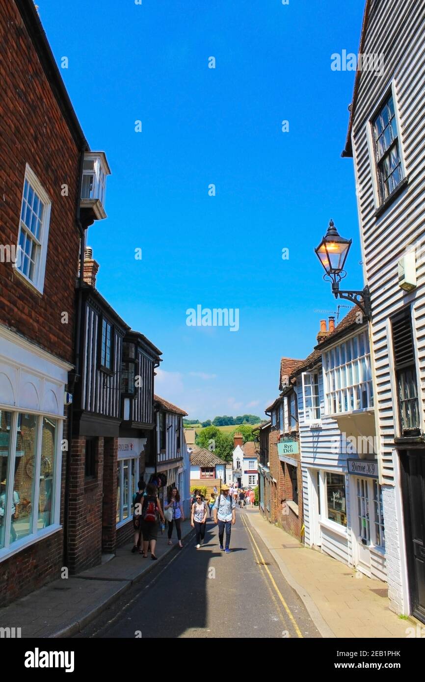 Rye is an English town near the coast in East Sussex. In the centre ...