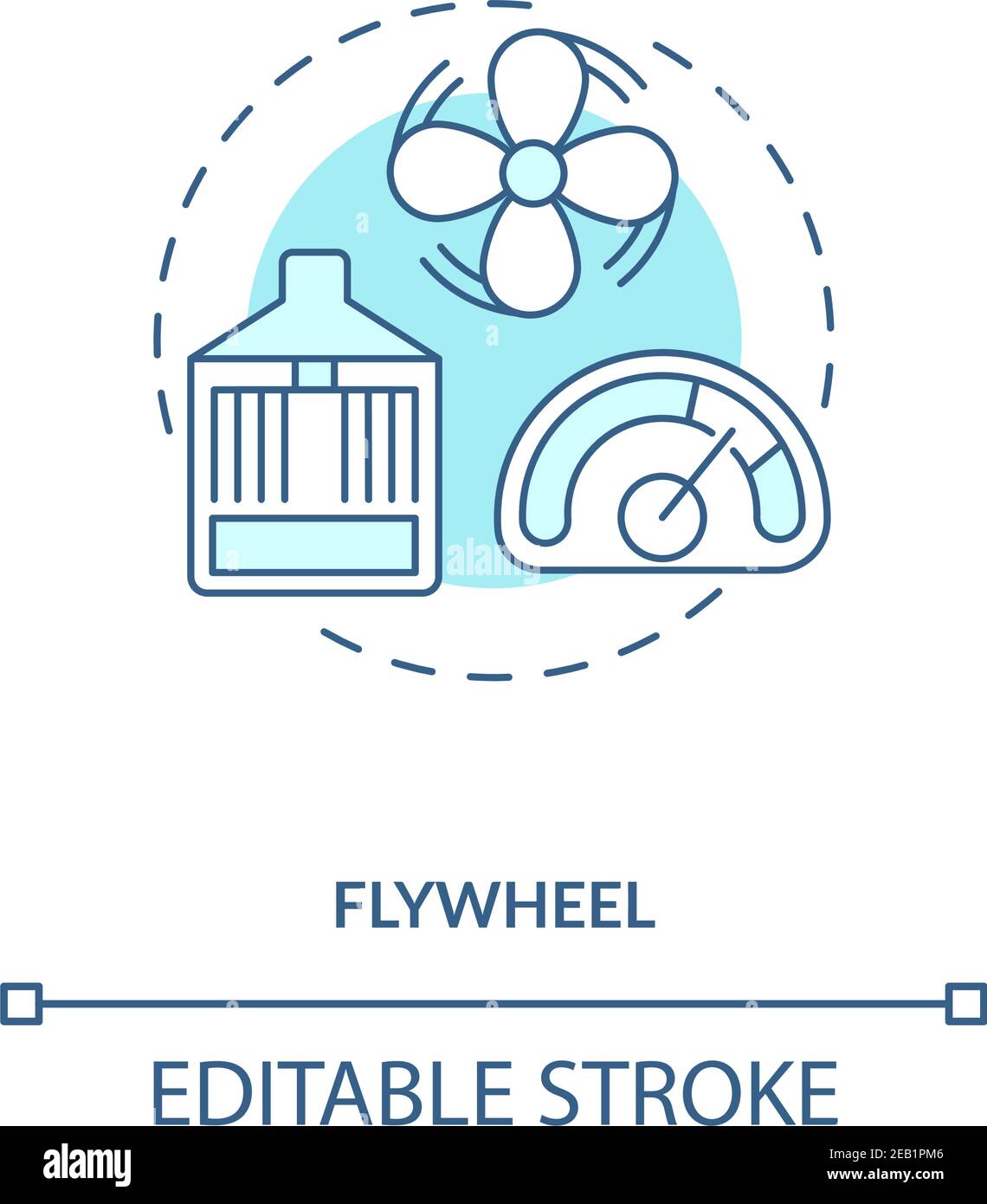 Storing electricity in spinning mass concept icon Stock Vector Image ...