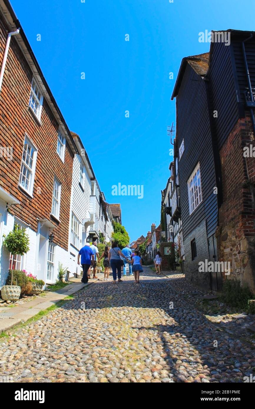 Rye is an English town near the coast in East Sussex. In the centre ...