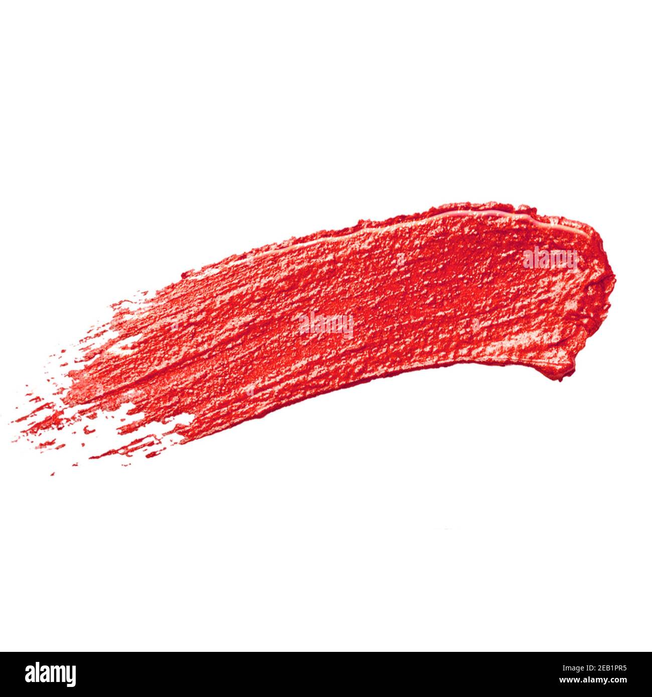 Red paint brush strokes isolated on white background Stock Photo - Alamy
