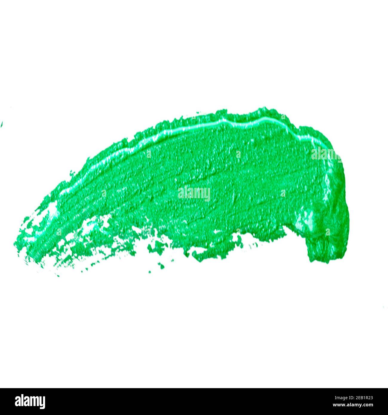 Beautiful green smear brush isolated on white Stock Photo - Alamy