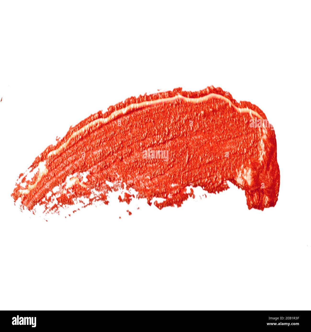 Beautiful red smear brush isolated on white Stock Photo - Alamy