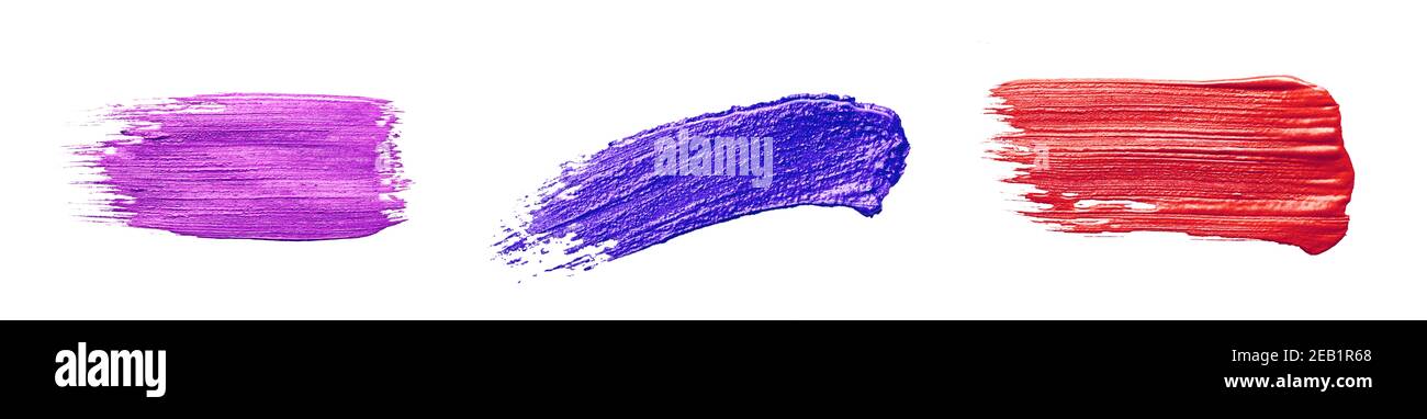 Set of abstract colorful paint smears. Beautiful colorful smears ...