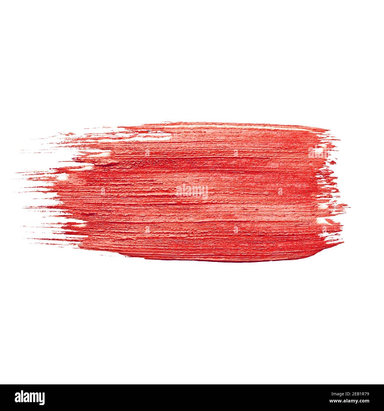 Abstract red paint smears. Beautiful red smear brush isolated on white ...