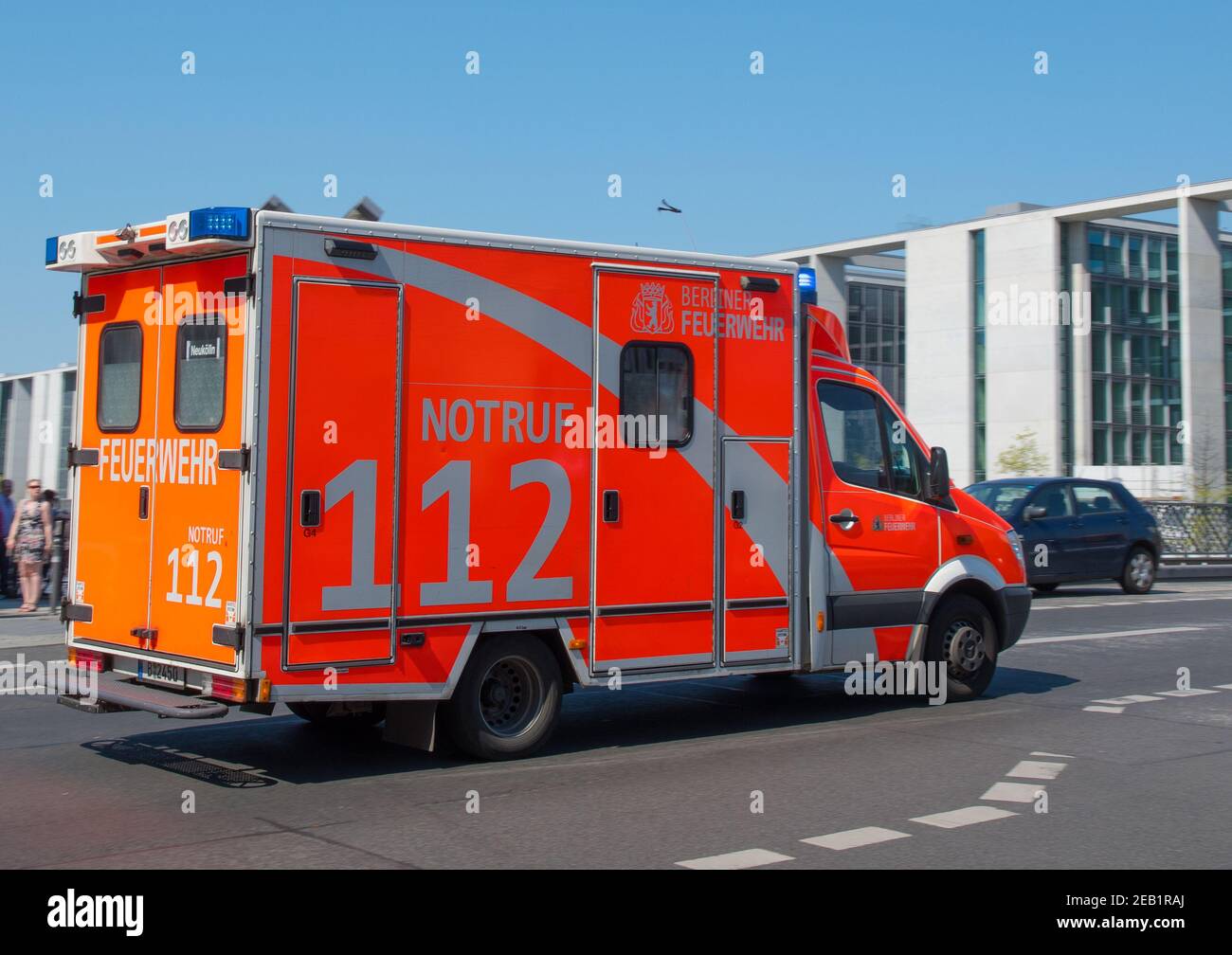 Berlin Germany - April 20. 2018: Ambulance from Berlin fire department ...