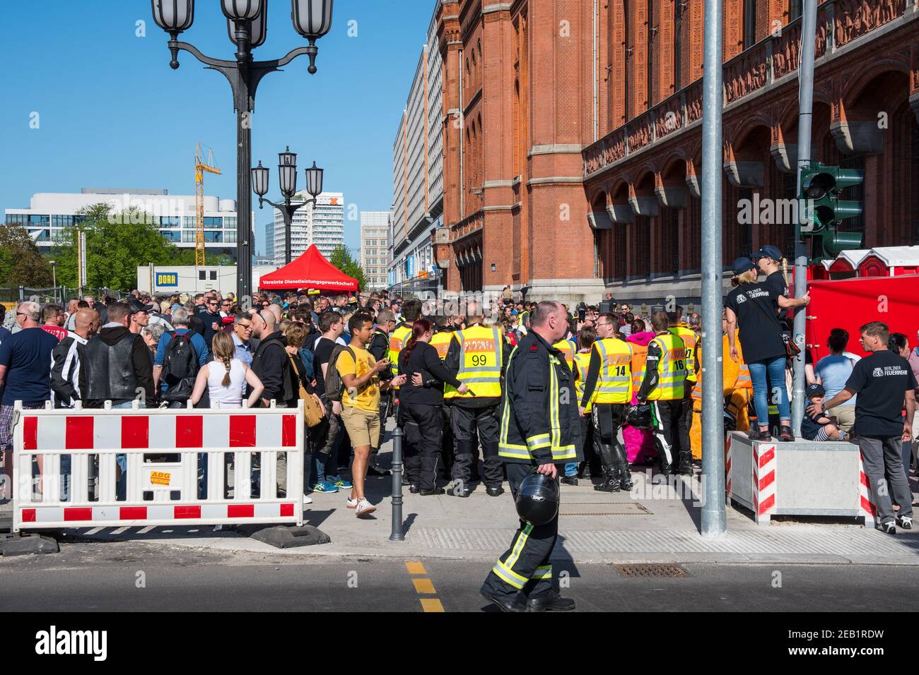 Berlin Germany - April 21. 2018: Crowd in front of the Rotes city hall ...