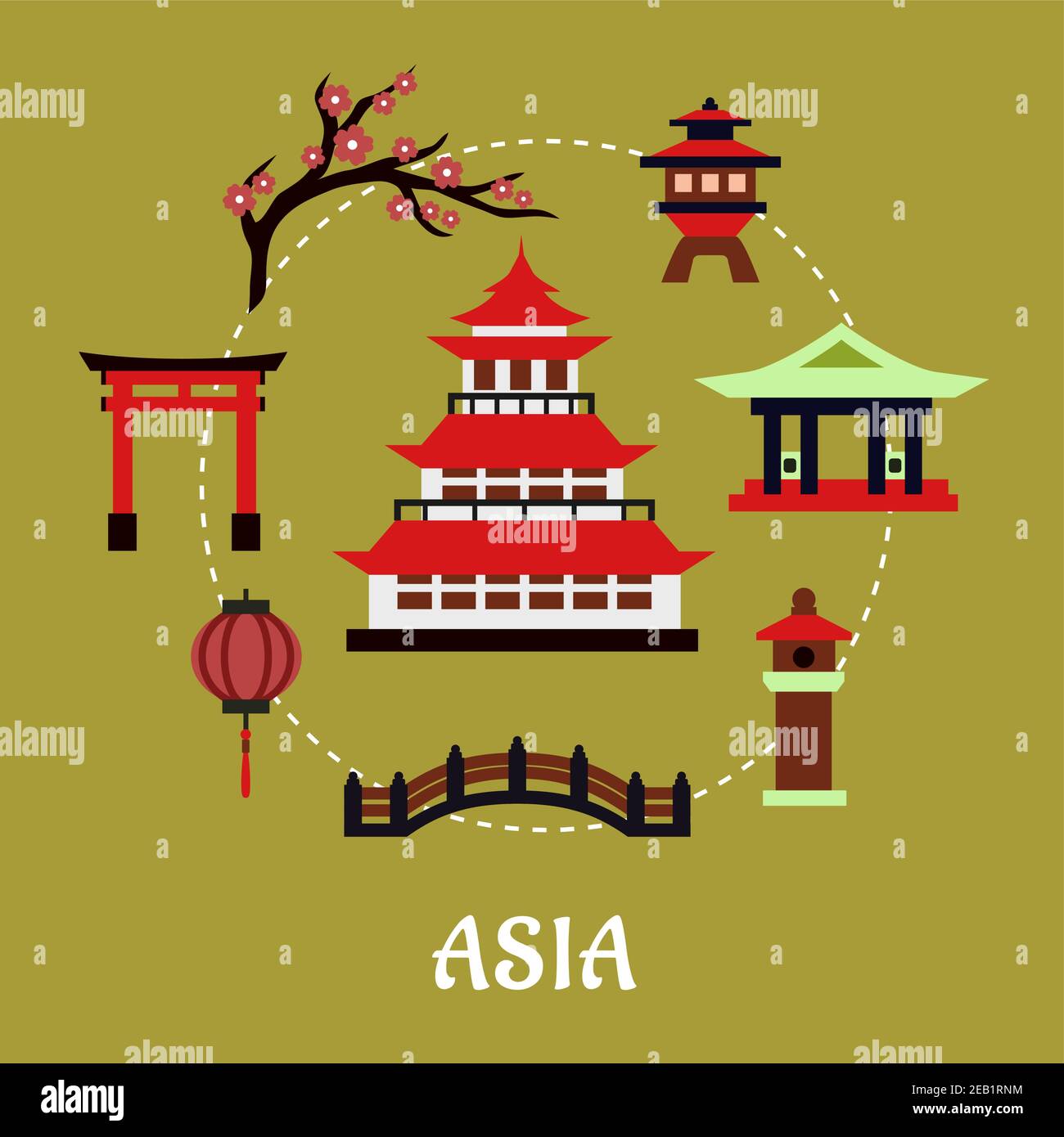 Japan travel infographic in flat style showing traditional japanese ...