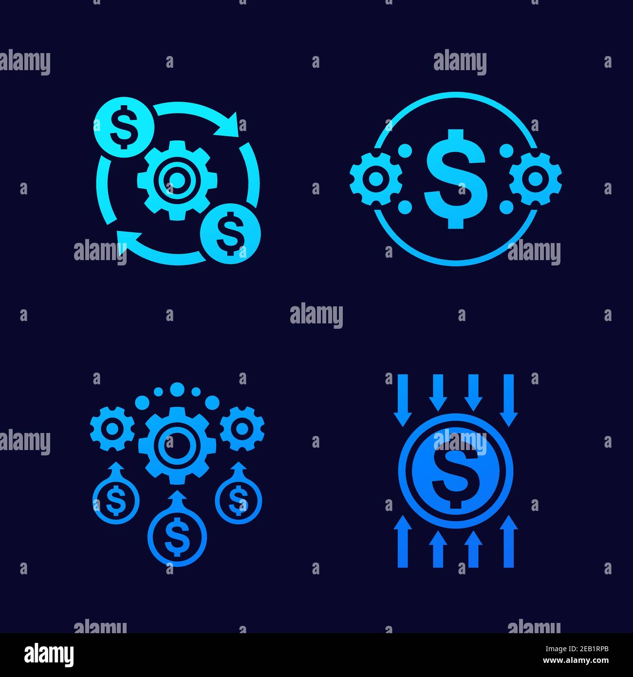 efficiency, cost reduction vector icons Stock Vector Image & Art - Alamy