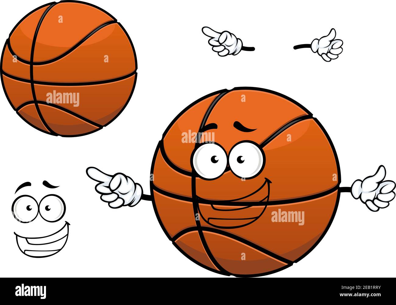 Basketball ball mascot cartoon character with happy smiling face ...