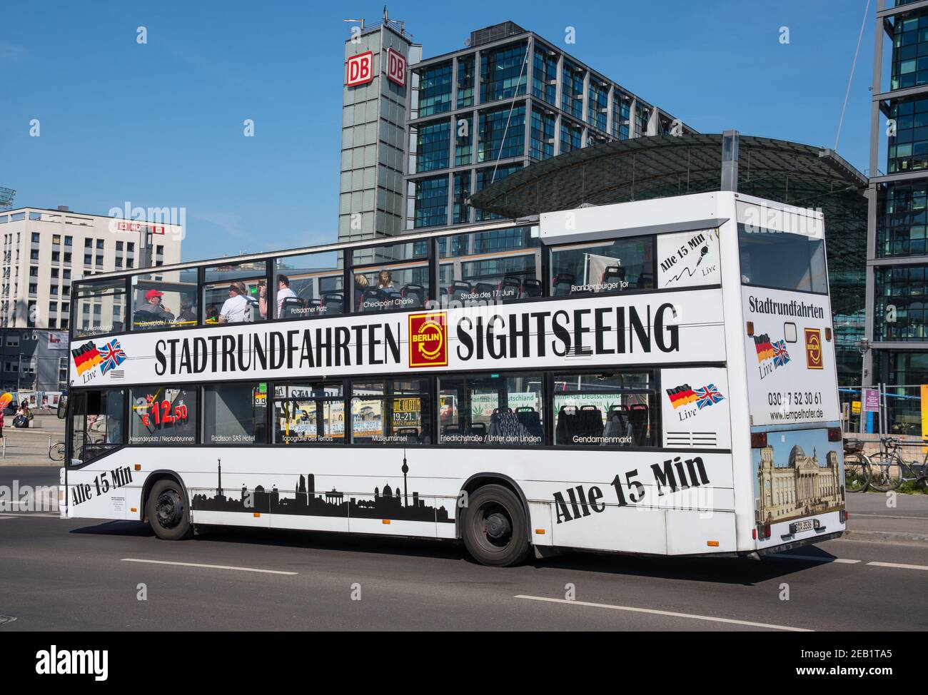 Berlin Germany - April 22. 2018: Berlin sightseeing bus in front of the ...