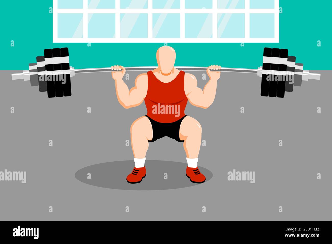 Man exercise gym squat Stock Vector Images - Alamy