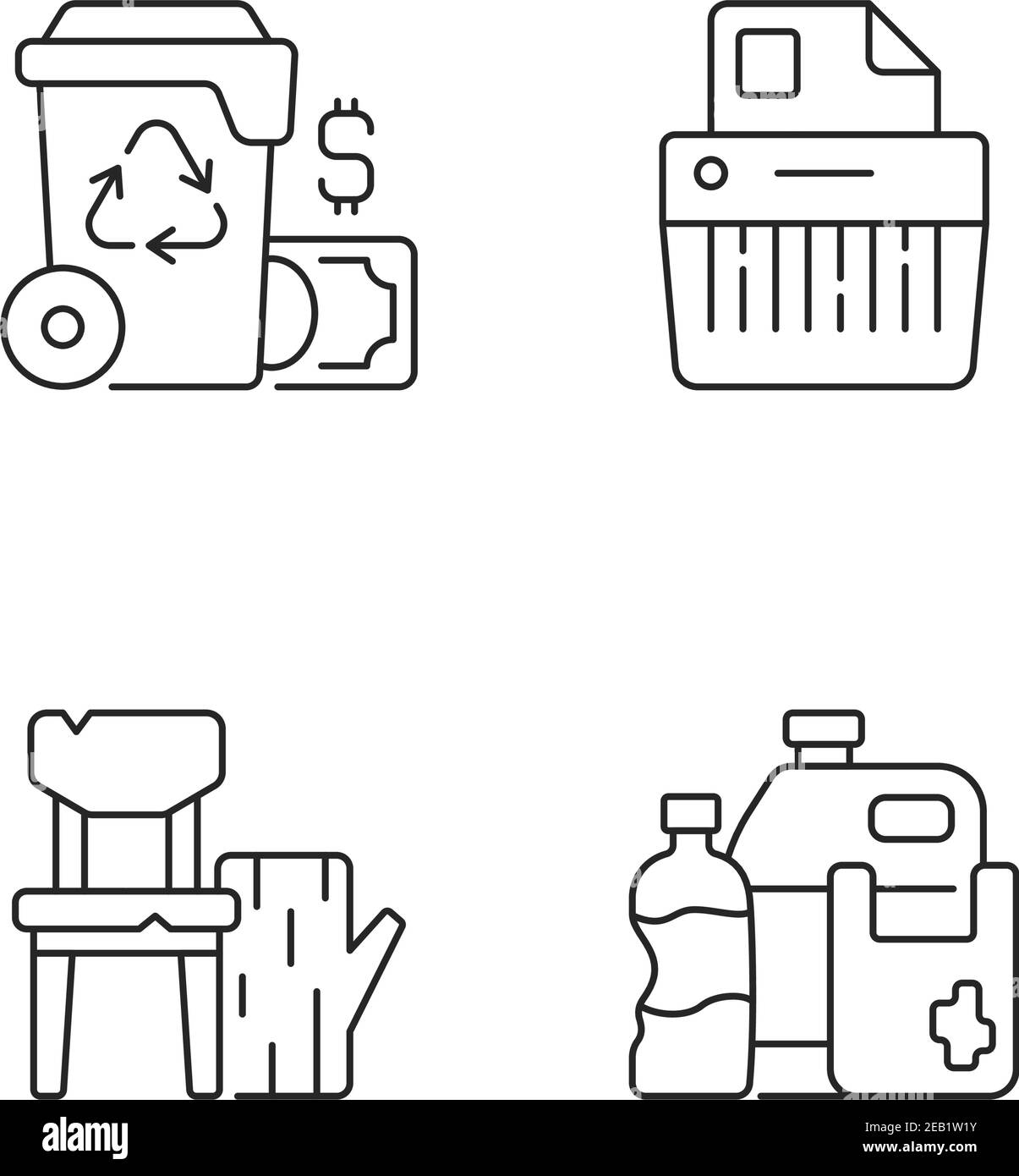 Managing waste linear icons set Stock Vector Image & Art - Alamy