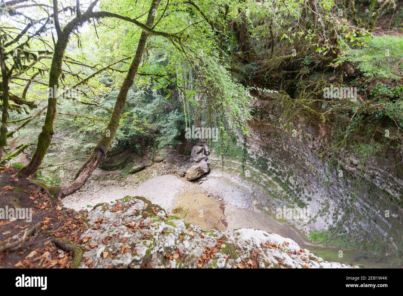 The top of the dried up waterfall Stock Photo - Alamy