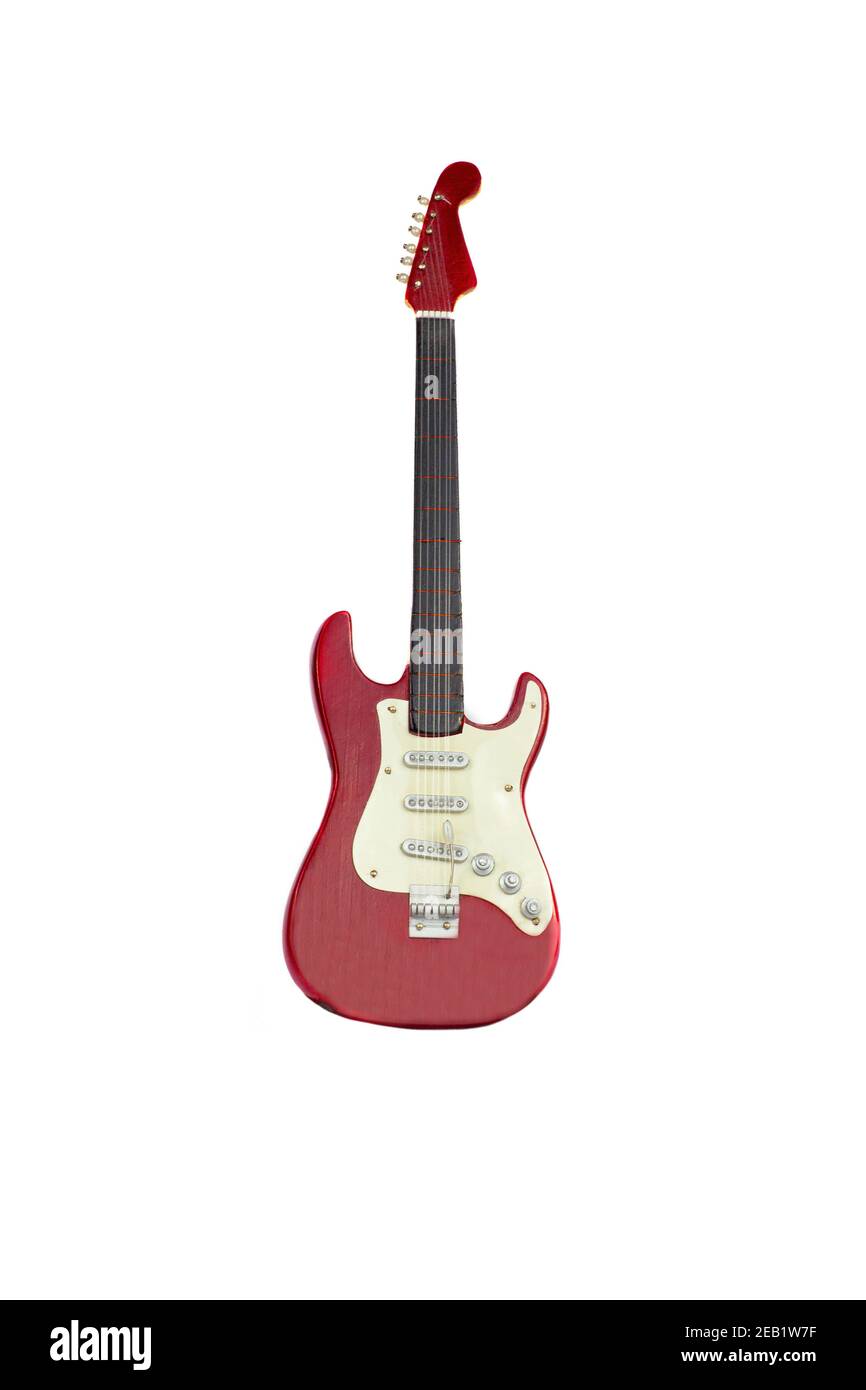 Vertical shot of electric guitar isolated on white background Stock ...