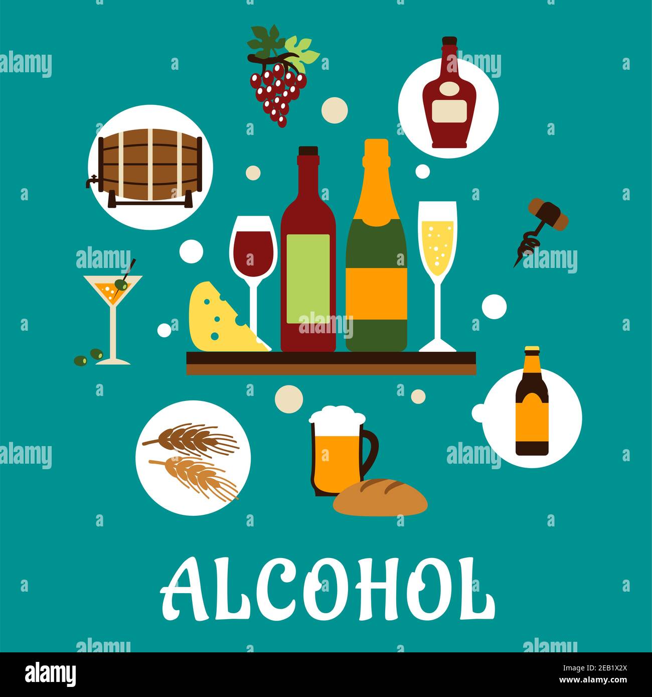 Bottle brandy filled glass Stock Vector Images - Alamy