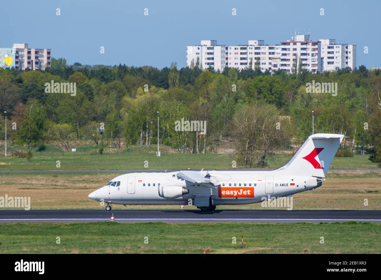 Berlin Germany - April 21. 2018: D-AWUE easyJet British Aerospace 146 ...