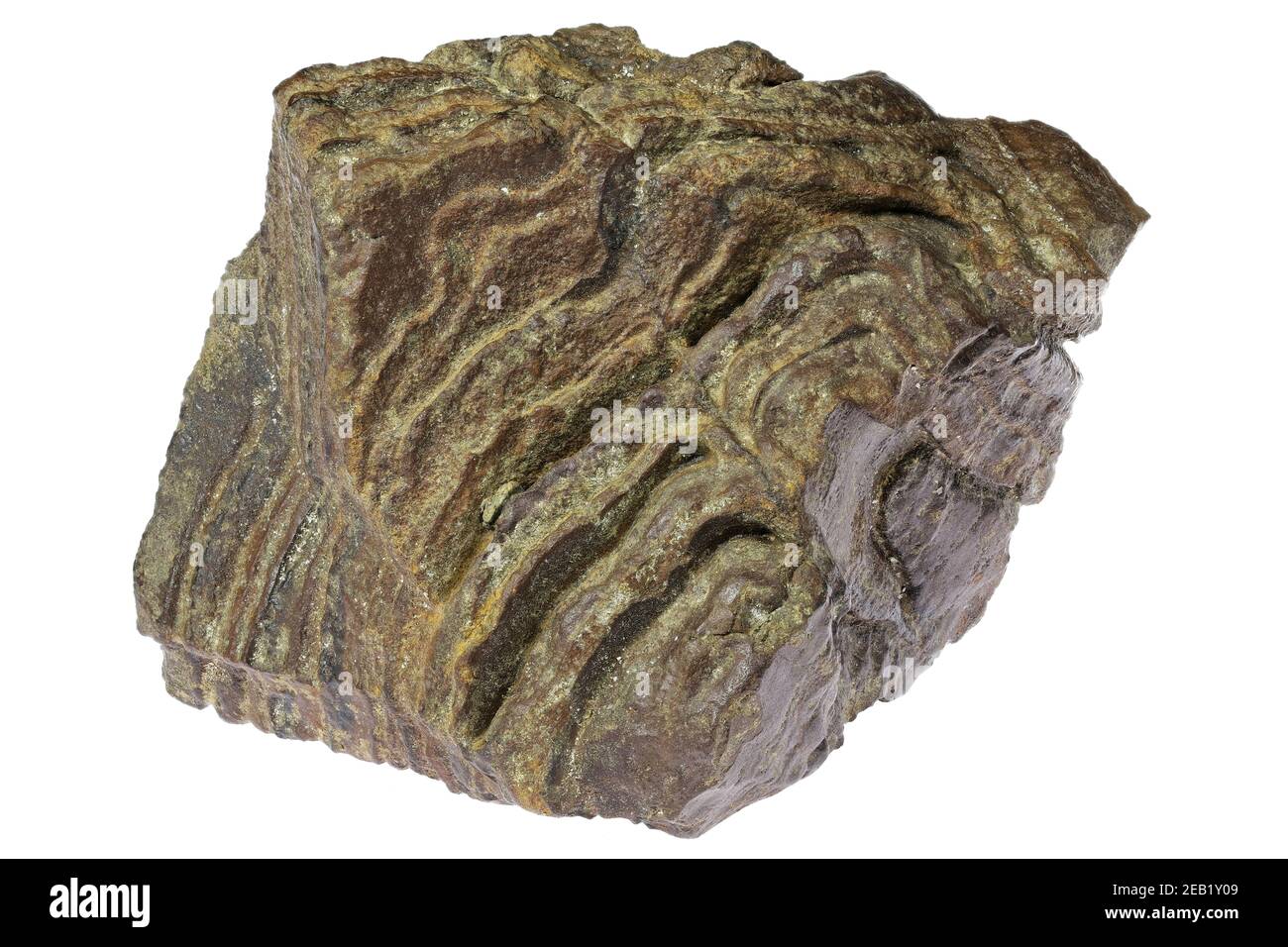 banded iron ore from desert area in northern Chad, Africa isolated on ...