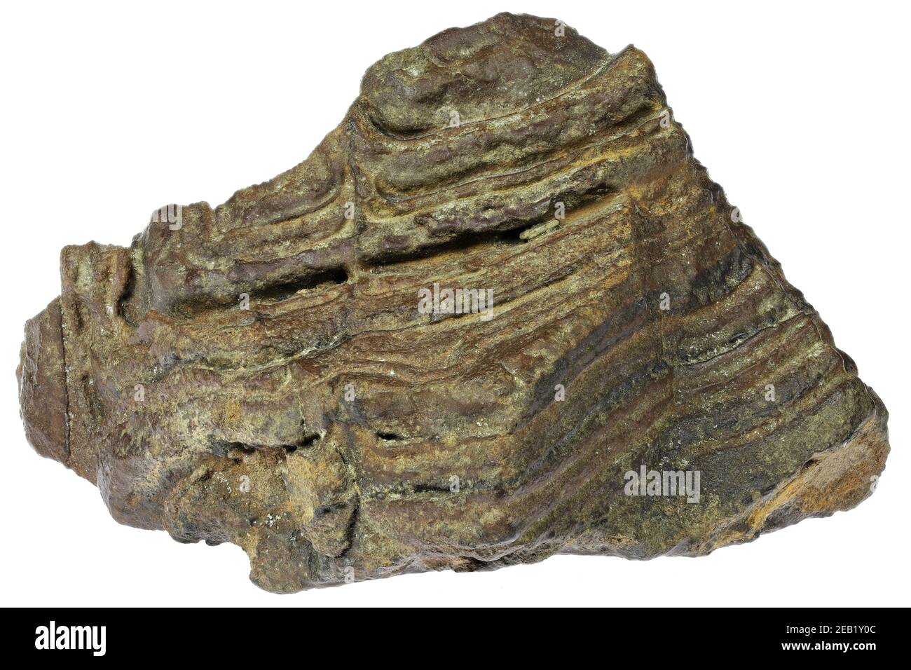 banded iron ore from desert area in northern Chad, Africa isolated on ...